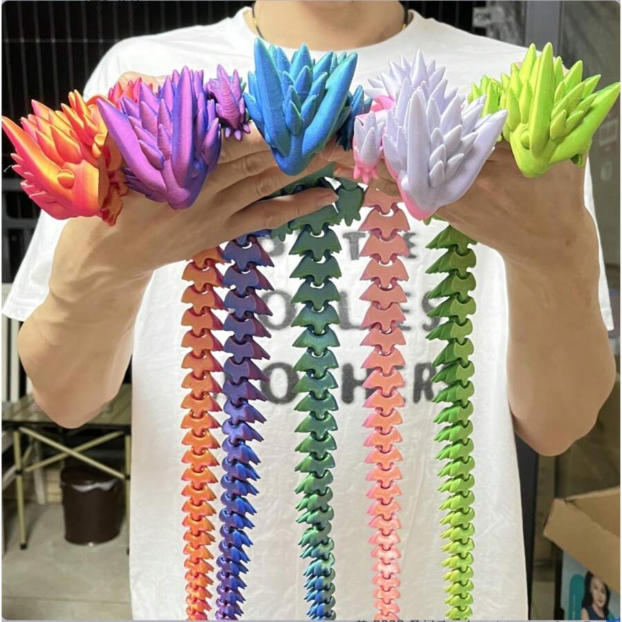3D Printed Color-Changing Dragon Crystal Dragon Fidget Toy Flexible ...