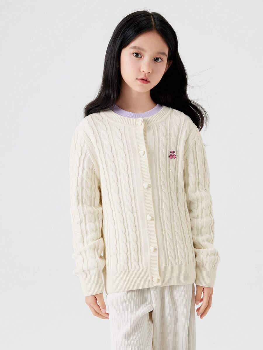 Balabala Girls' Sweater, 2024 Autumn New Cardigan, Knitted And Sweet ...