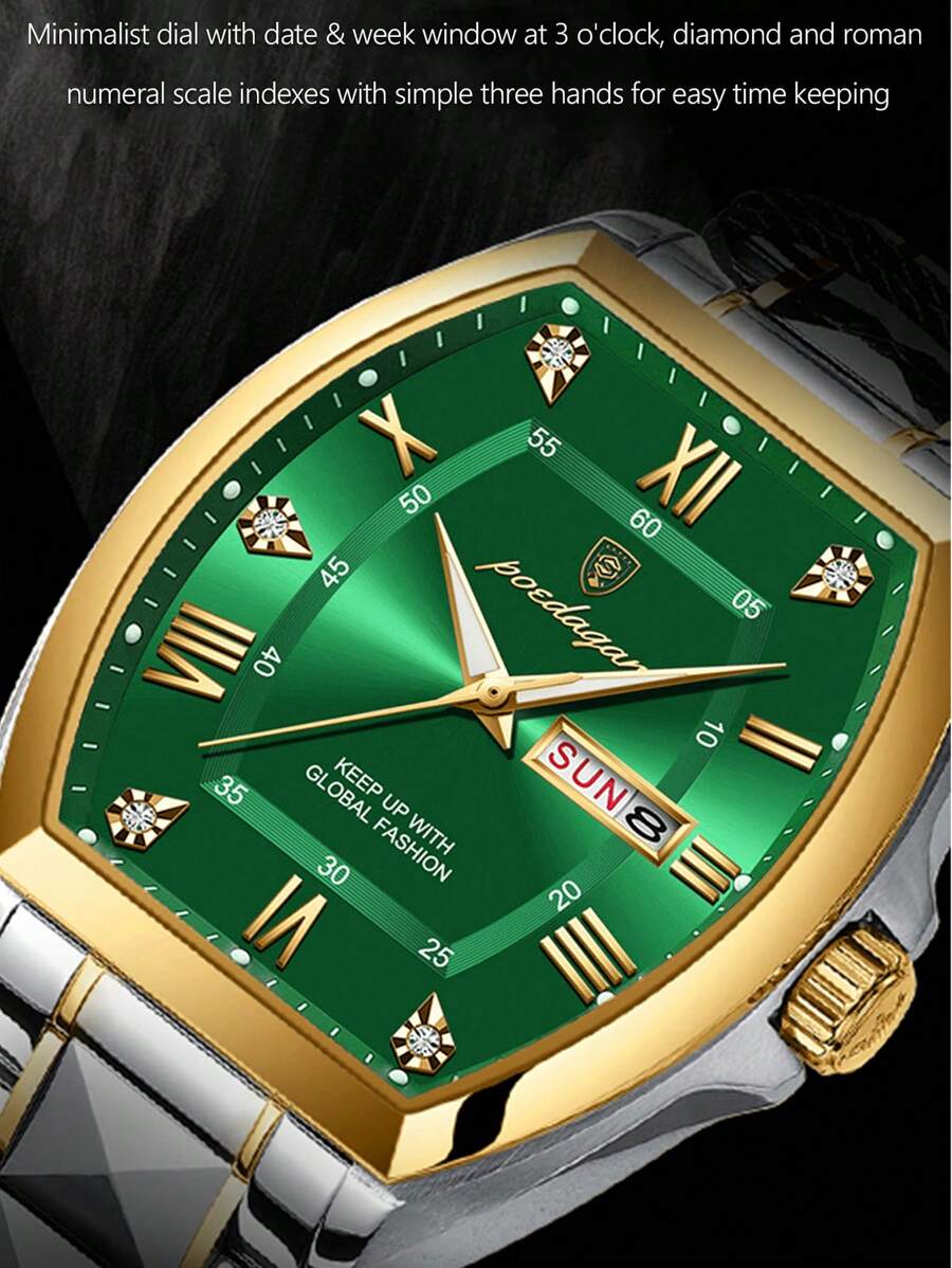 1pc Men's Watches Stainless Steel Waterproof Luminous Wrist Watches ...