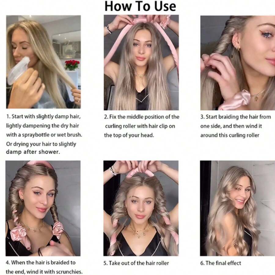 Lazy People Sleep Foam Sponge Heatless Curling Stick Big Wave Curler ...