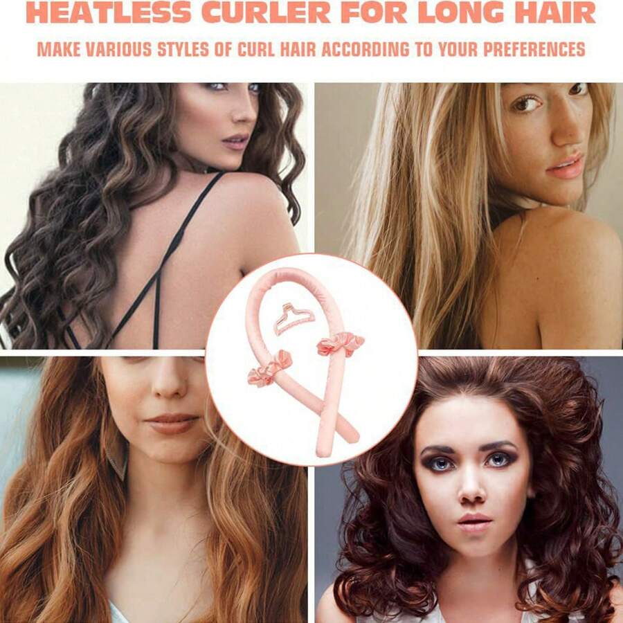 Lazy People Sleep Foam Sponge Heatless Curling Stick Big Wave Curler Lazy People With Clip ...