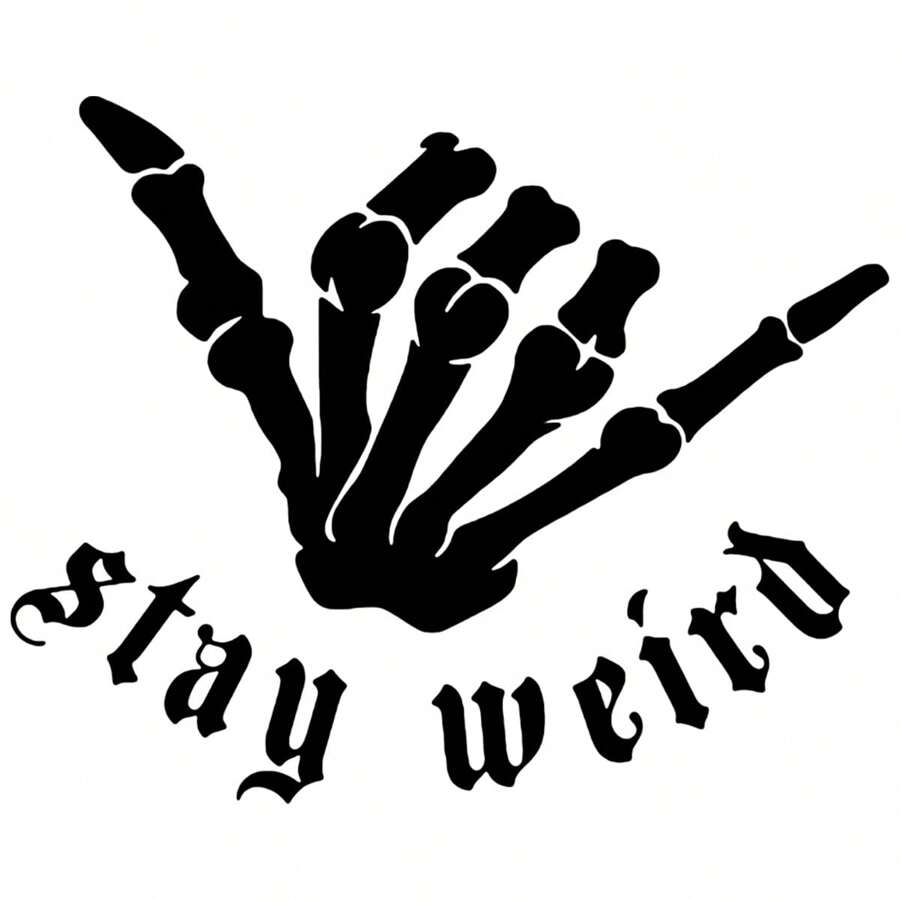 Stay Weird Skeleton Hand Decal - Holographic - Sparkle - Car Decal ...