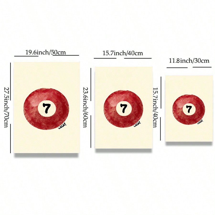 1pc 7 Pool Ball Retro Posters Wall Art Canvas Paintings Vintage Pool ...
