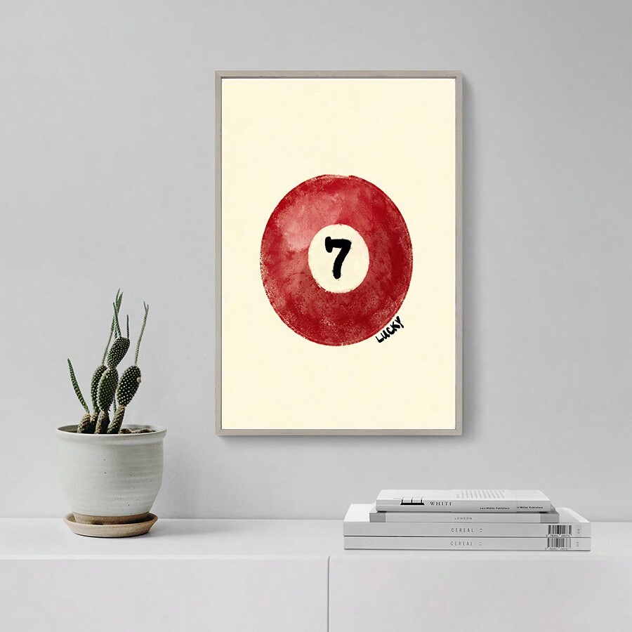 1pc 7 Pool Ball Retro Posters Wall Art Canvas Paintings Vintage Pool ...