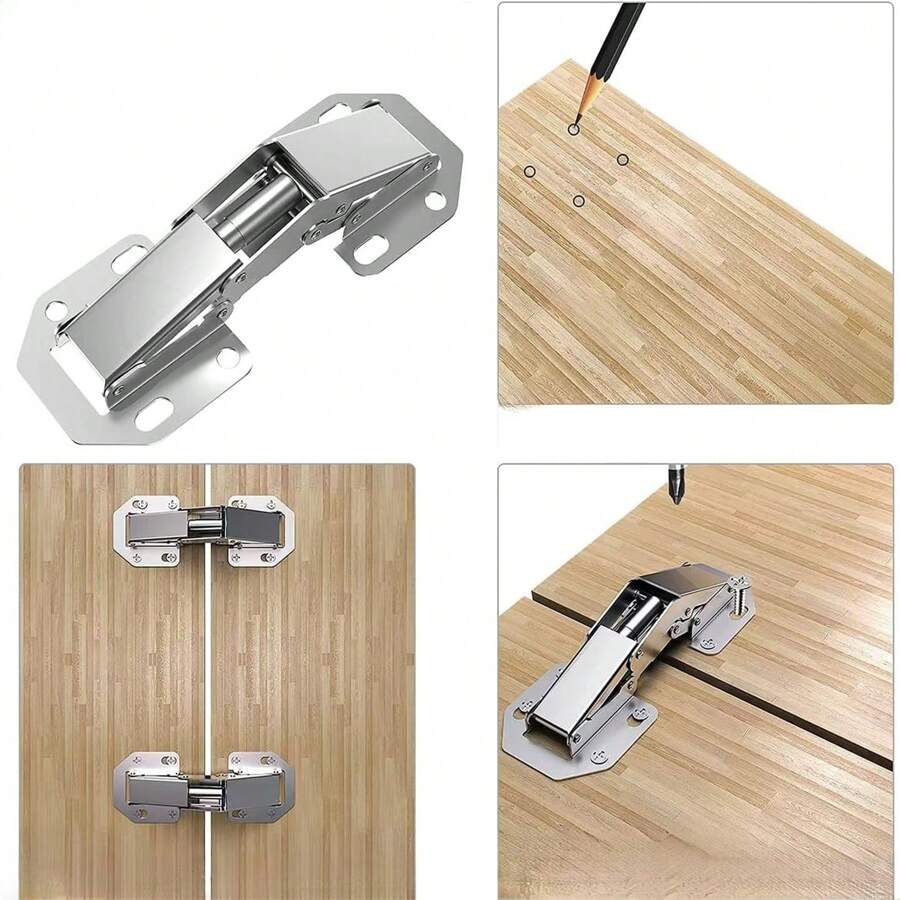 3-Inch, 4-Inch Hydraulic Soft Close Frameless Cabinet Hinges, Hidden ...