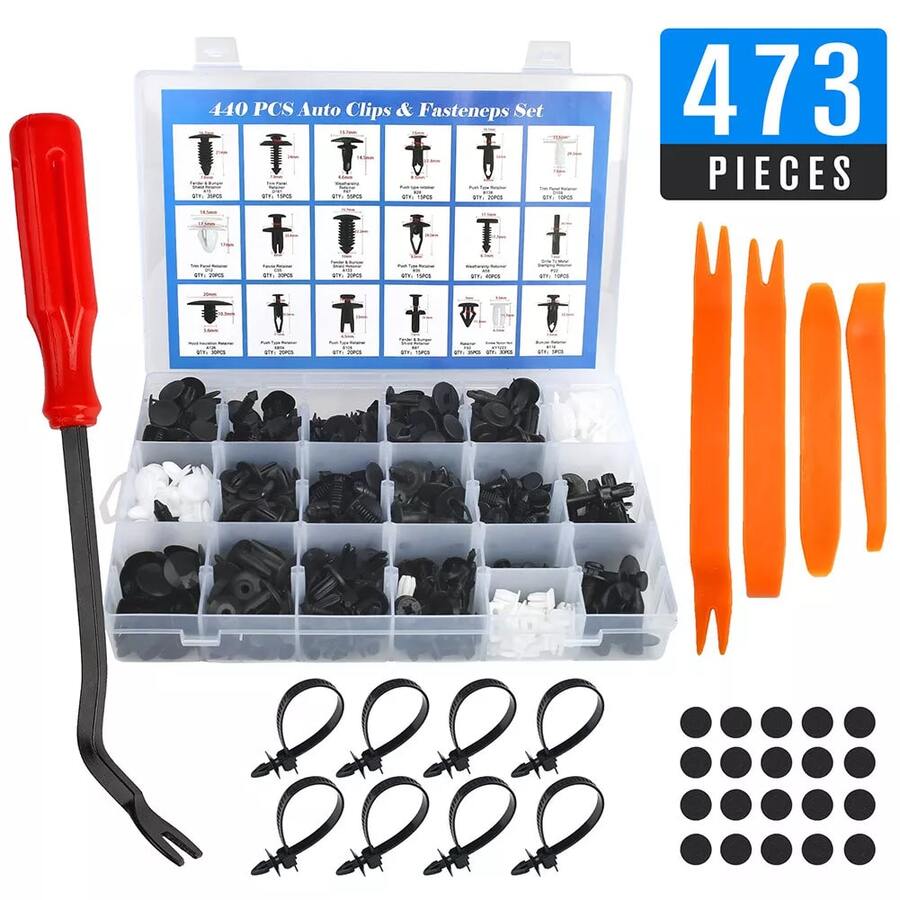 473-Piece Auto Fastener Kit With Snap Pins, Rivets & Tools - Durable ...