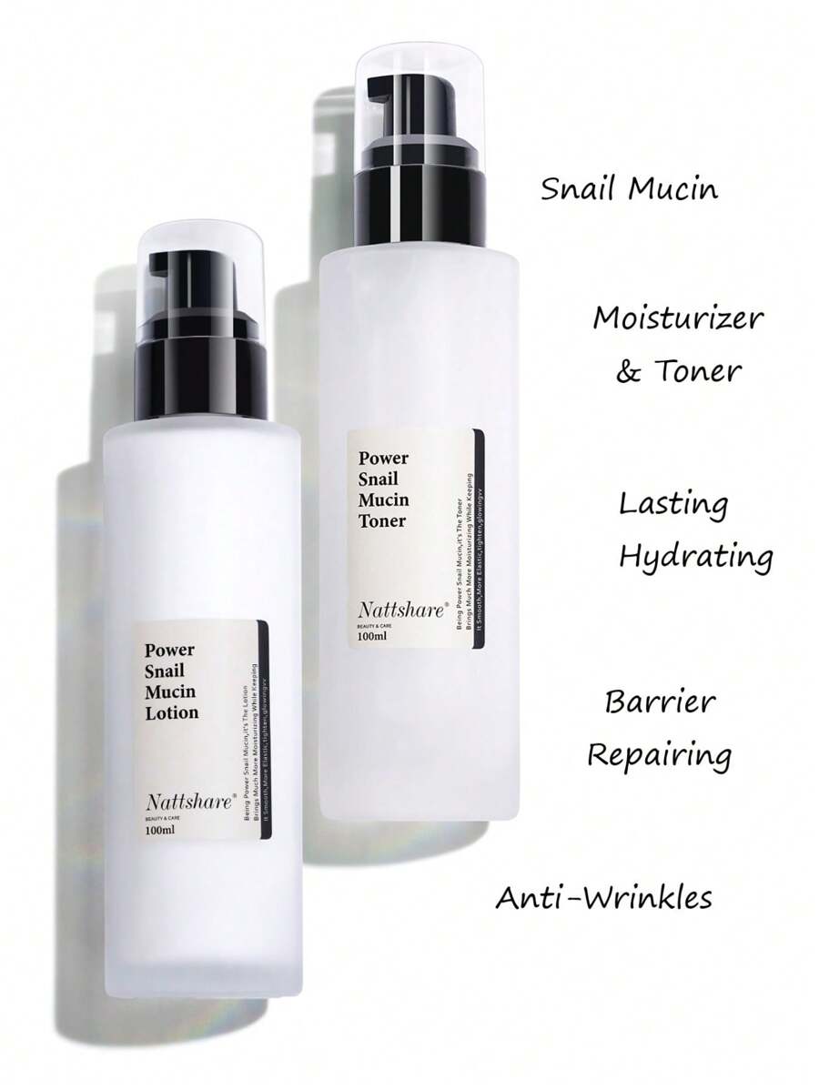 Snail Mucin Face Cream + Toner Set 100ml + 100ml, Facial Toner & Face ...