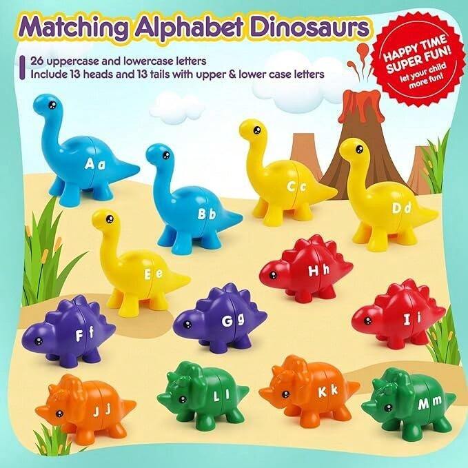 Juego de aprendizaje Montessori de emparejamiento de dinosaurios para ...