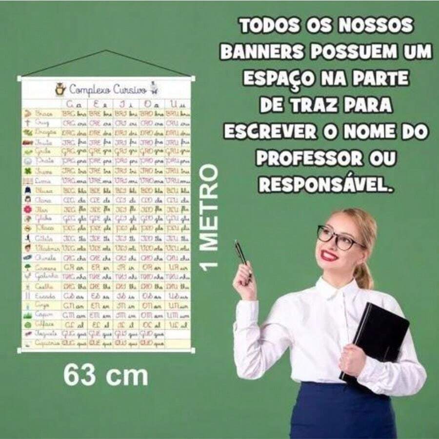 Pedagogical Banner Complex Cursive Uppercase Lowercase Ref.Will1455 ...