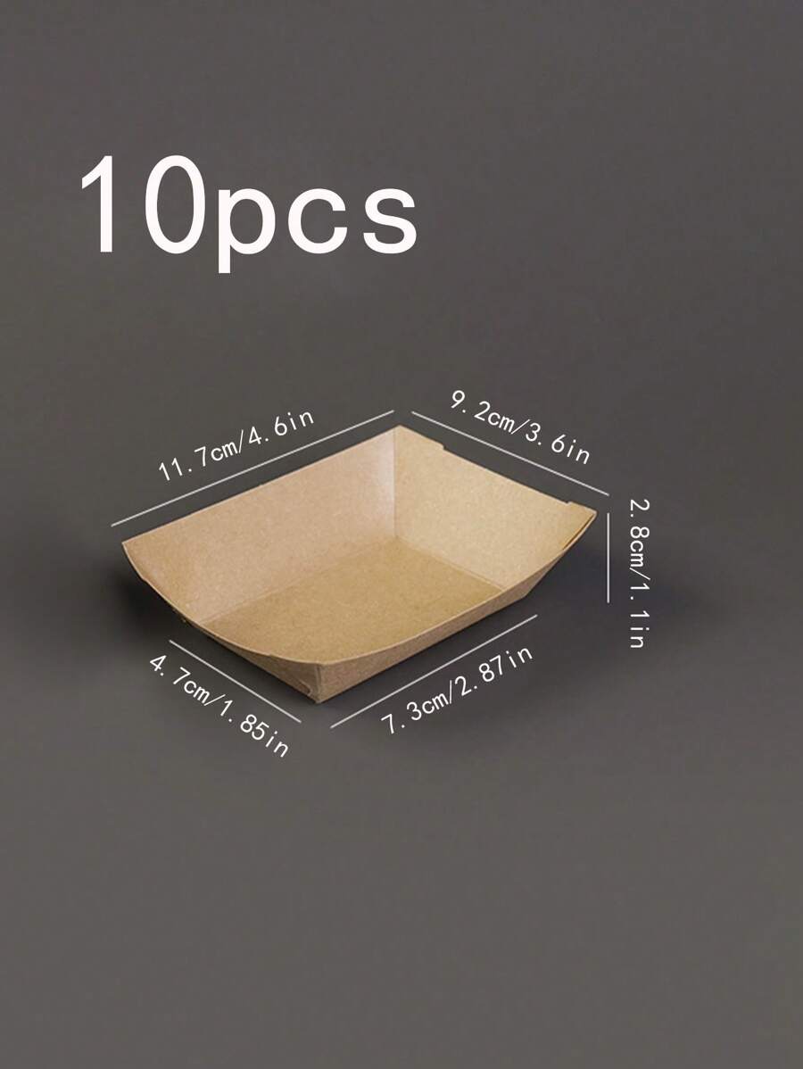 10pcs Kraft Paper Open-Top Boxes For Chicken Nuggets, French Fries ...