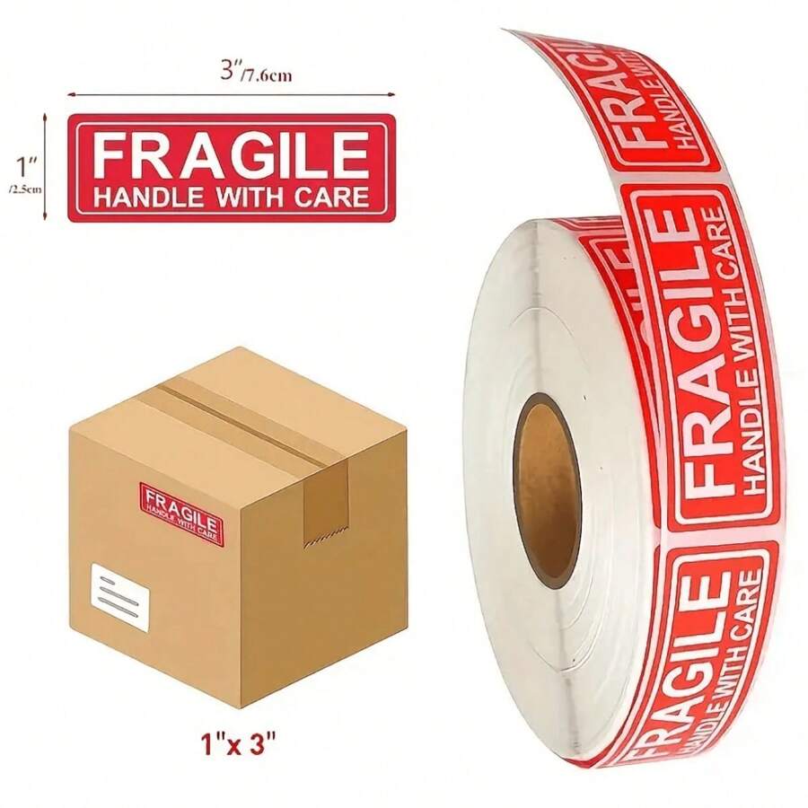 500pcs/Roll Fragile Stickers, Handle With Care, Thank You Warning Label ...