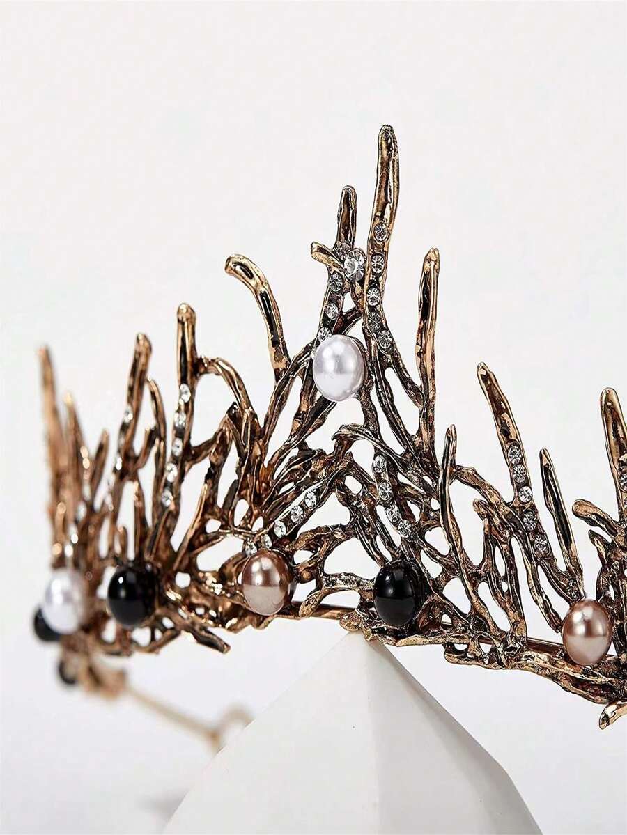 Baroque Vintage Branch Design Bridal Pearl Crown Hairband, Alloy ...