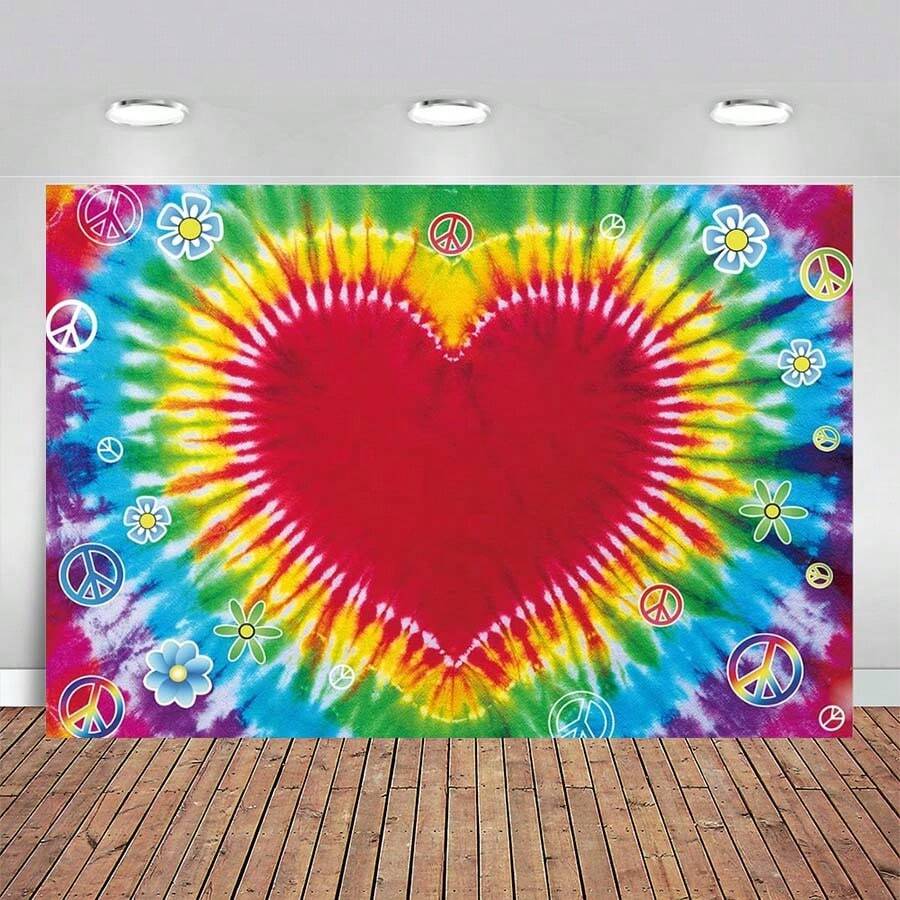Tie-Dye Birthday Party Photography Backdrop 60's Hippie Theme Happy ...