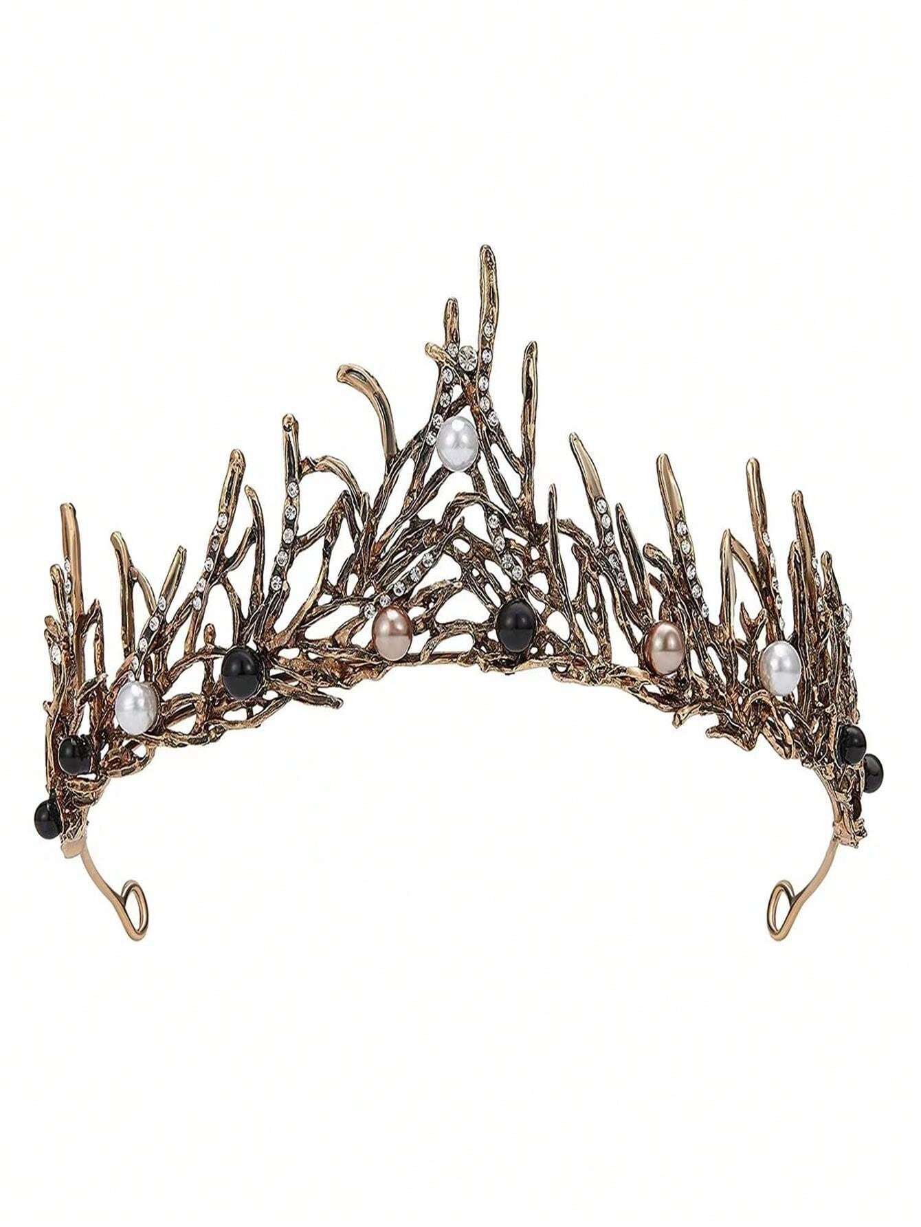 Baroque Vintage Branch Design Bridal Pearl Crown Hairband, Alloy ...