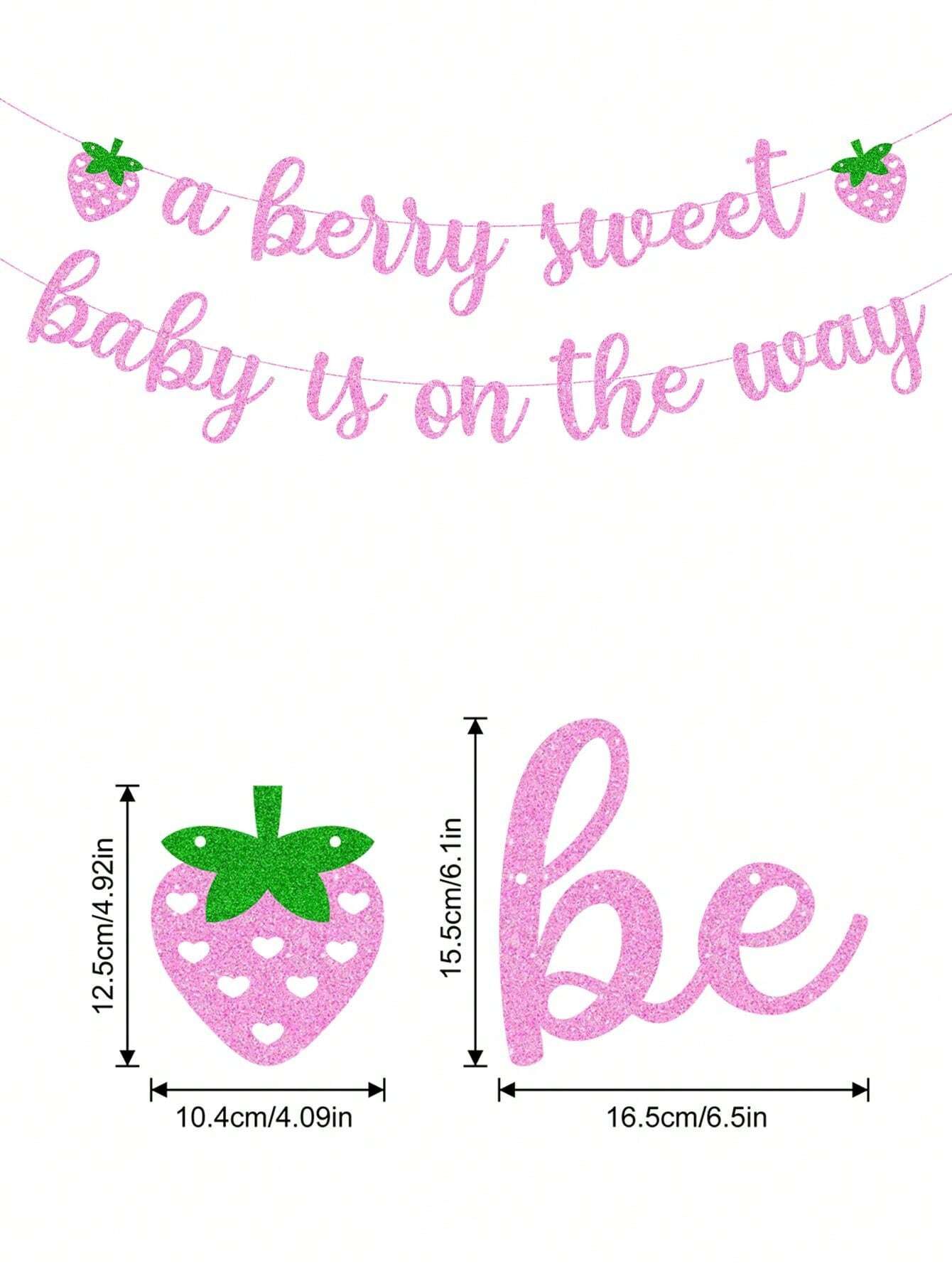 Strawberry Gender Reveal Shower Decorations Glitter Red A Berry Sweet ...
