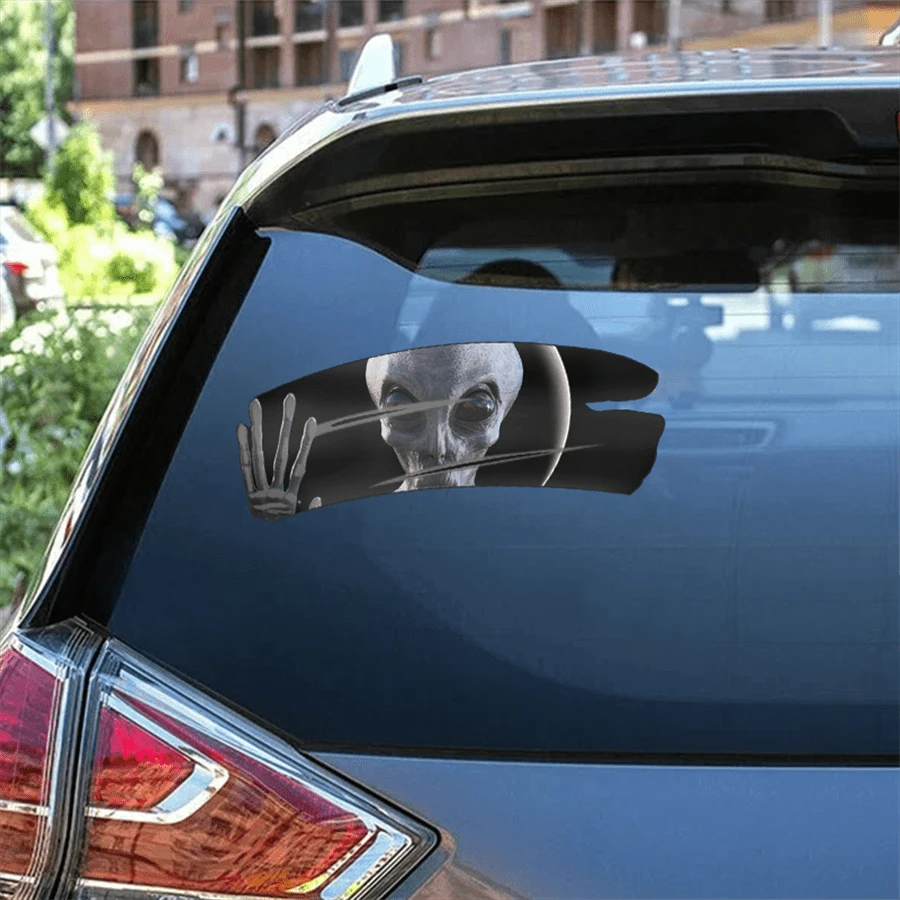 New 3D Alien Cracked Car Decal Cool Universal Self-Adhesive Pvc Vinyl ...