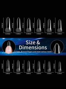 240 Stück Full Cover Nageltips Stiletto Mandel Quadrat Sarg Französisch ...