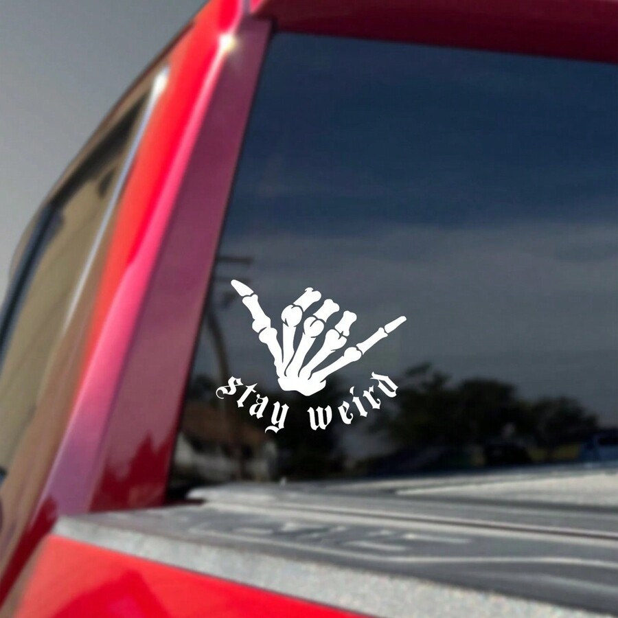 Stay Weird Skeleton Hand Decal - Holographic - Sparkle - Car Decal ...