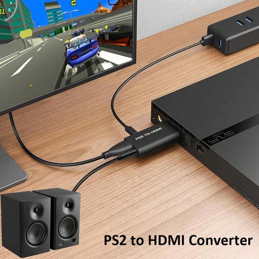 PS2 To HDMI Converter Adapter, Video Converter With 3.5mm Audio Output ...