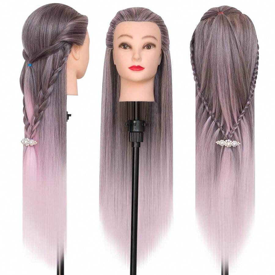 25 Inch Colorful Hair Mannequin Manikin Head Cosmetology Doll Head ...