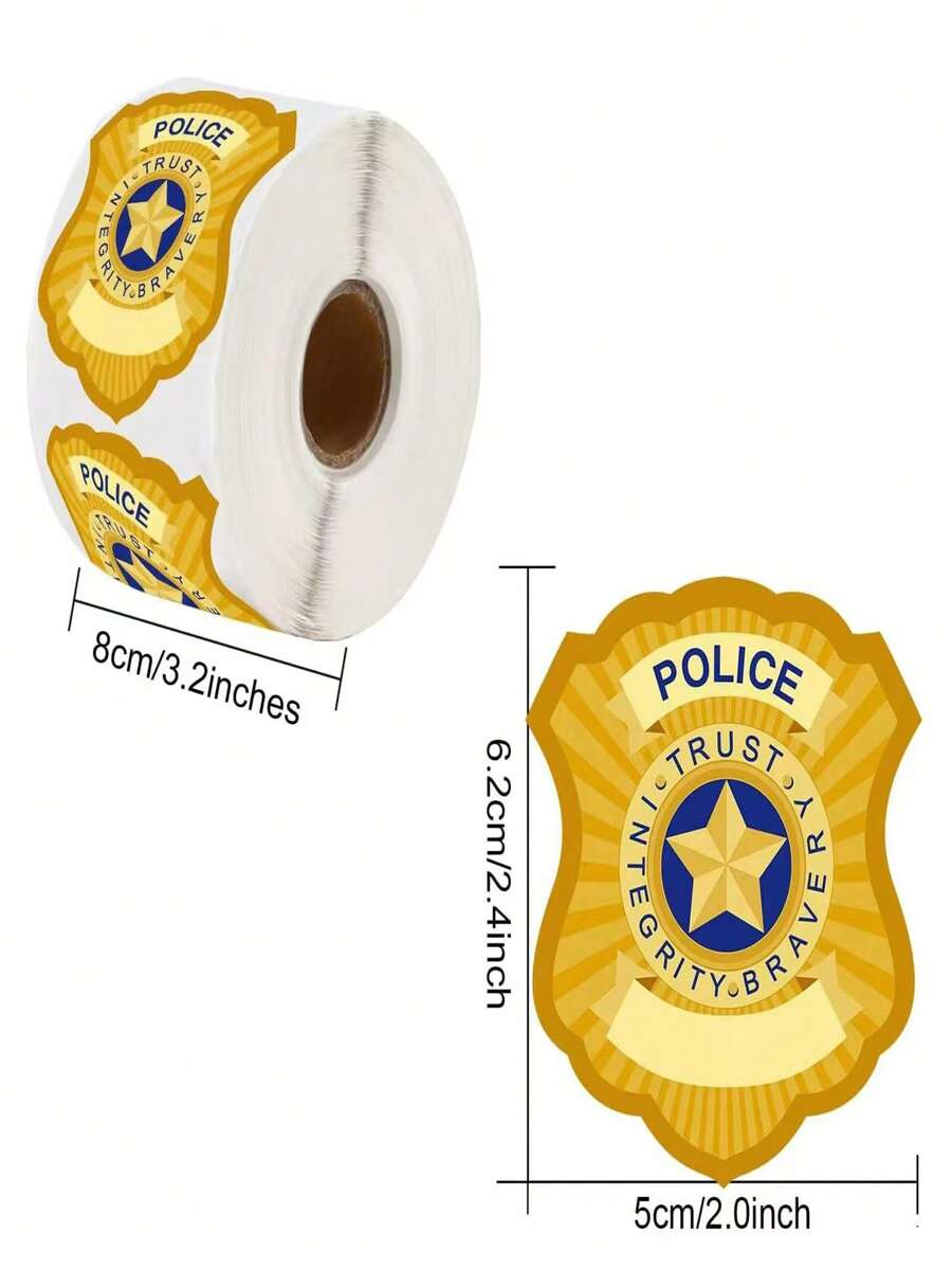 500pcs Police Badge Name Tag Stickers Police Badge Stickers Police ...