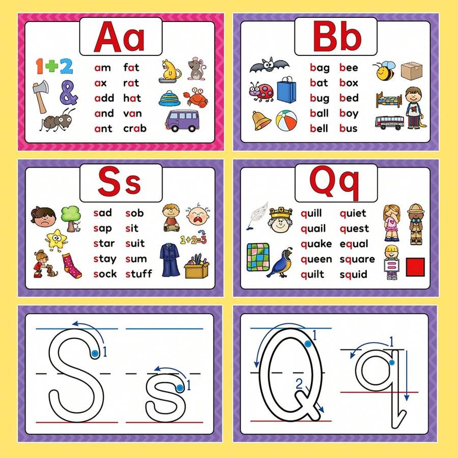 26 Letras Alfabeto Flash Cards Inglês Leitura Aprendizagem Cartões Para ...