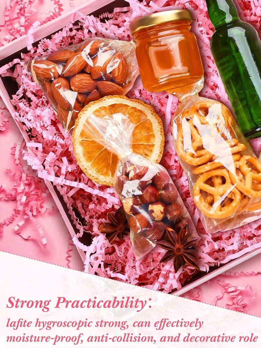 50g- Crinkle Cut Paper Shred Filler, Pink Crinkle Paper Shredded Paper ...