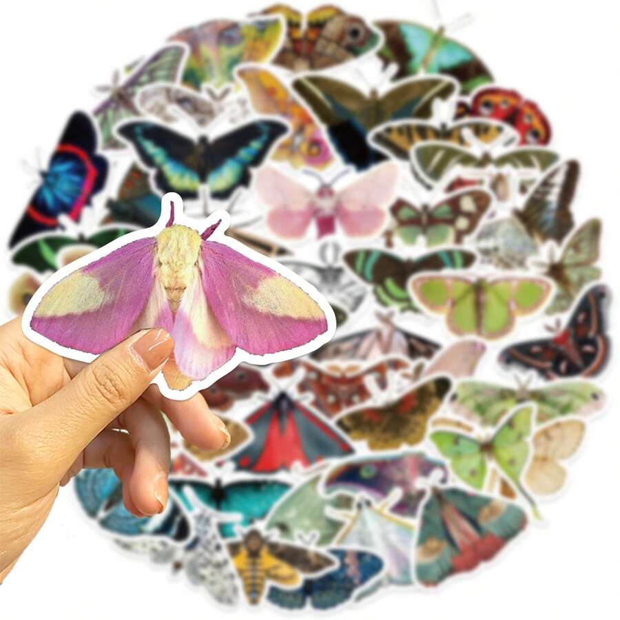 50pcs Retro Moth Aesthetics Cartoon Graffiti Stickers Luggage Notebook ...
