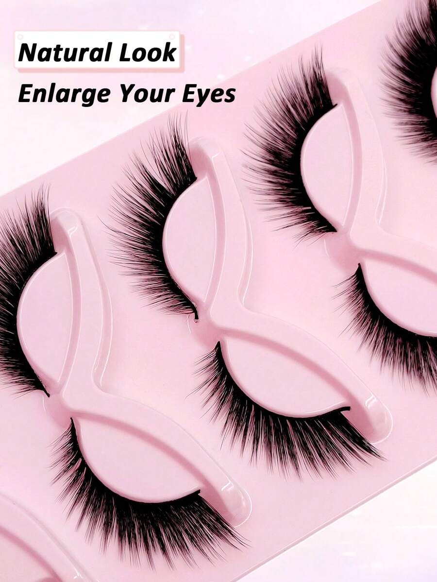 NEW 5 Pairs Fox New Cat Eye Lashes Mink Eyelashes 3D Curl Winged ...