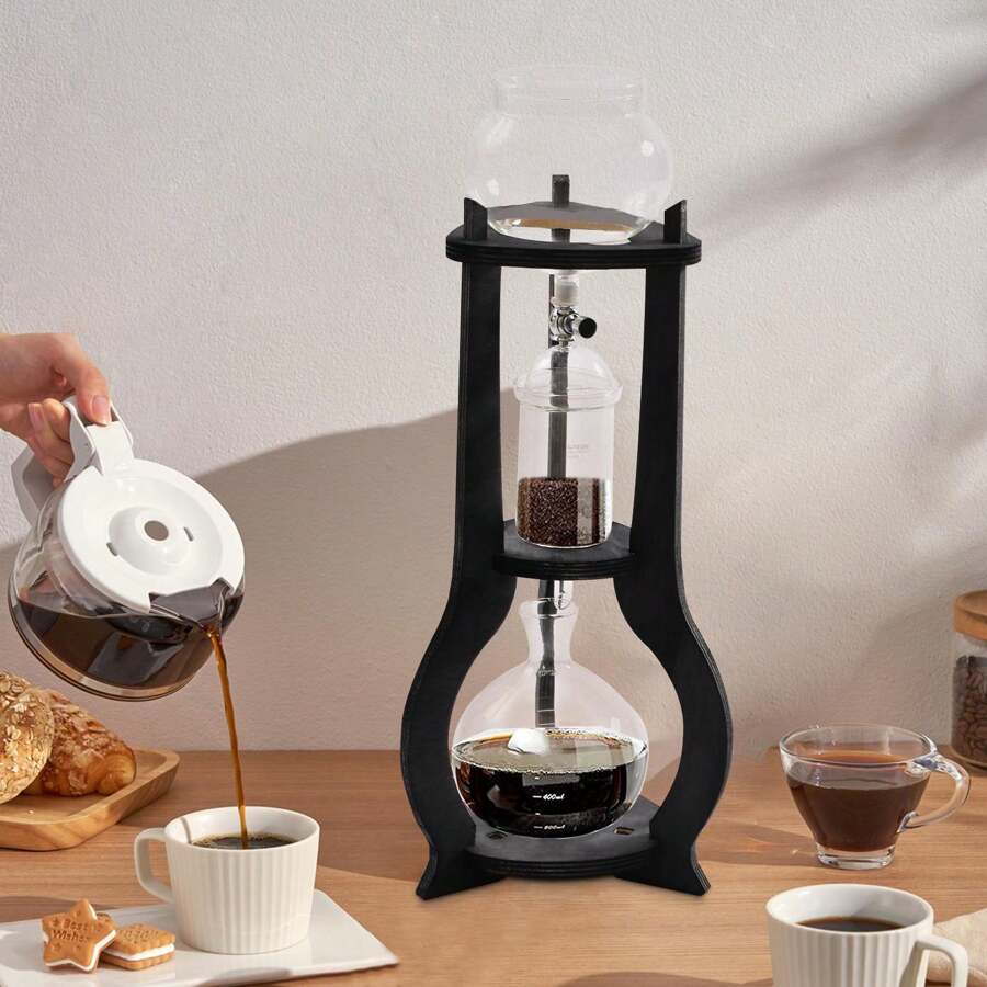 Iced Coffee Cold Brew Drip Tower Coffee Maker Wooden, 6-8 Cup, Grey ...