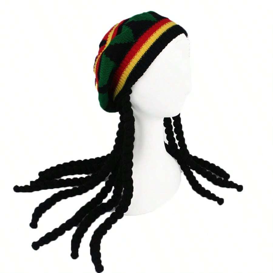COS Wig Braid Straw Hat Beret Octagonal Jamaican Hat Wig Hair Halloween ...