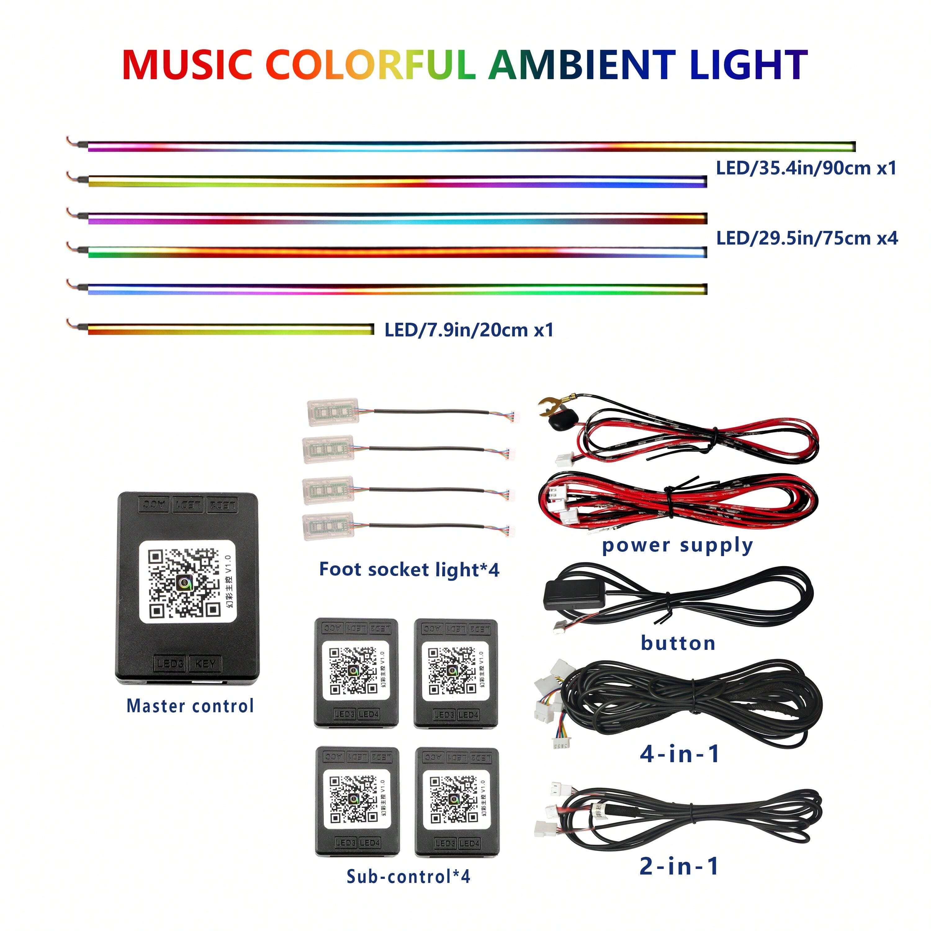 FILIPLI Universal Car RGB 256 Color LED Acrylic Interior Hidden ...