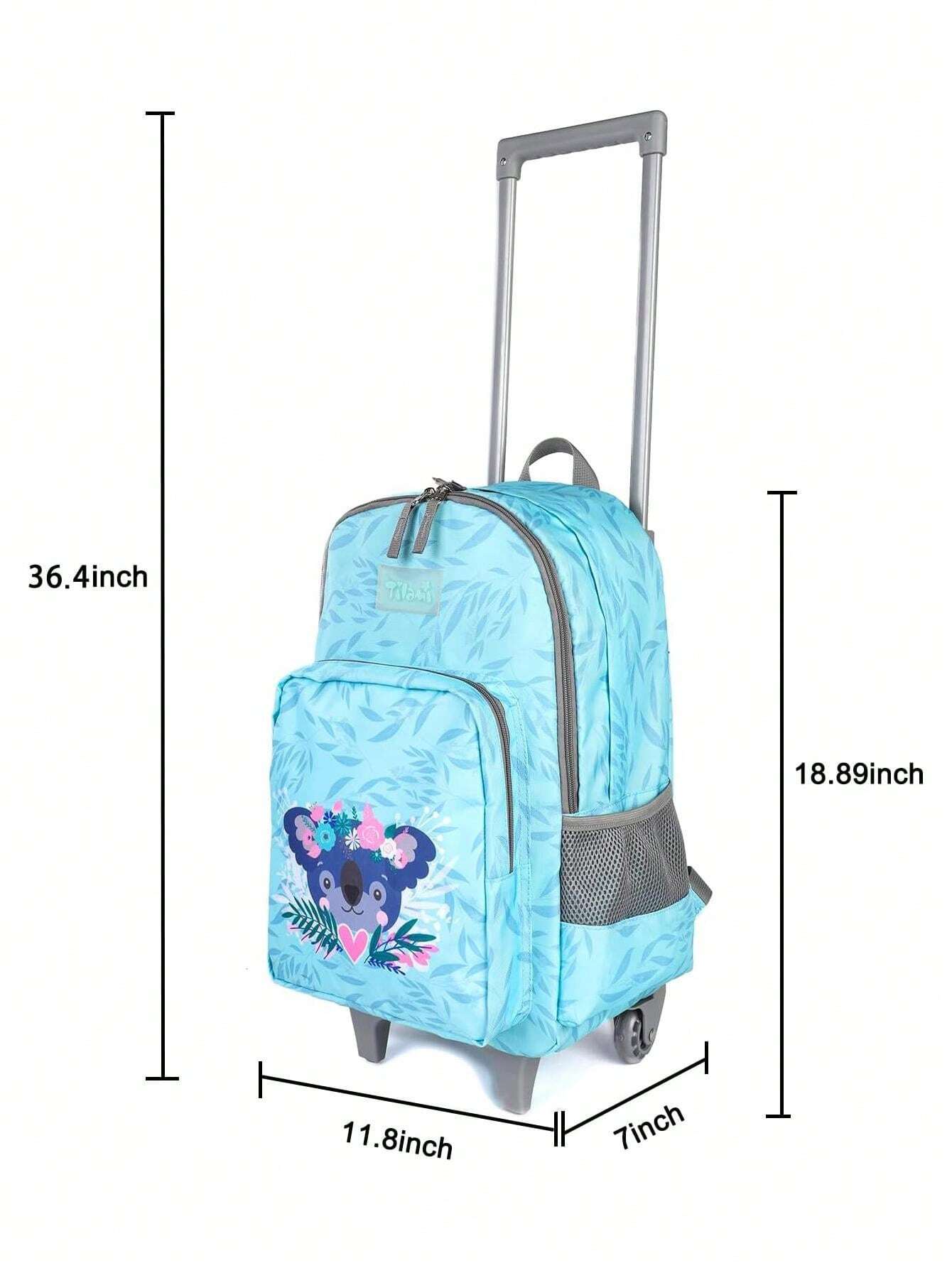 Tilami Rolling Backpack 18 Inch Double Handle Wheeled Boys Girls Travel ...