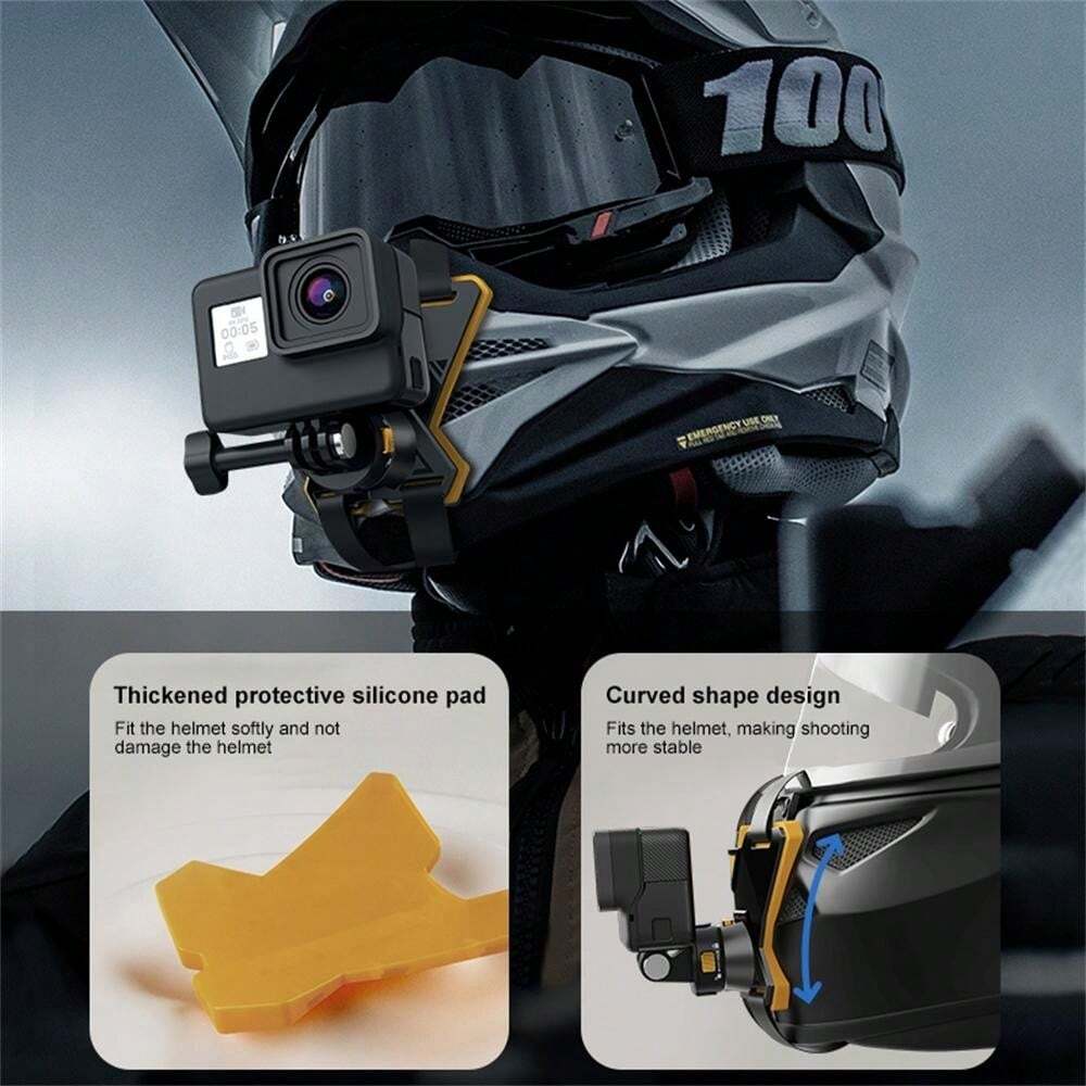 PULUZ Magnetic Quick Release Motorcycle Helmet Chin Strap Mount (Black ...