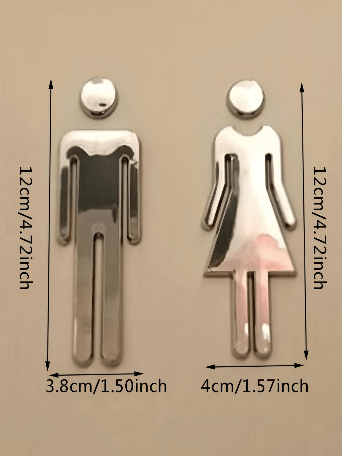 2 PCS WC Wall Stickers Toilet Signs Restroom Washroom Signage Plaque ...