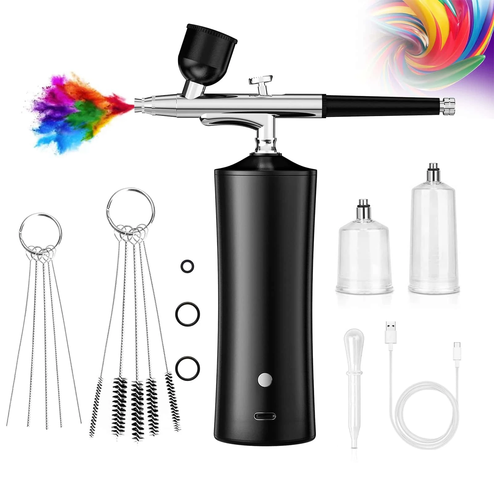 Airbrush Kit With Compressor - 30PSI High-Pressure, Non-Clogging Air ...