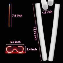 142pcs Glow Sticks Set Party Supplies 30pcs LED Foam Sticks 12pcs LED ...