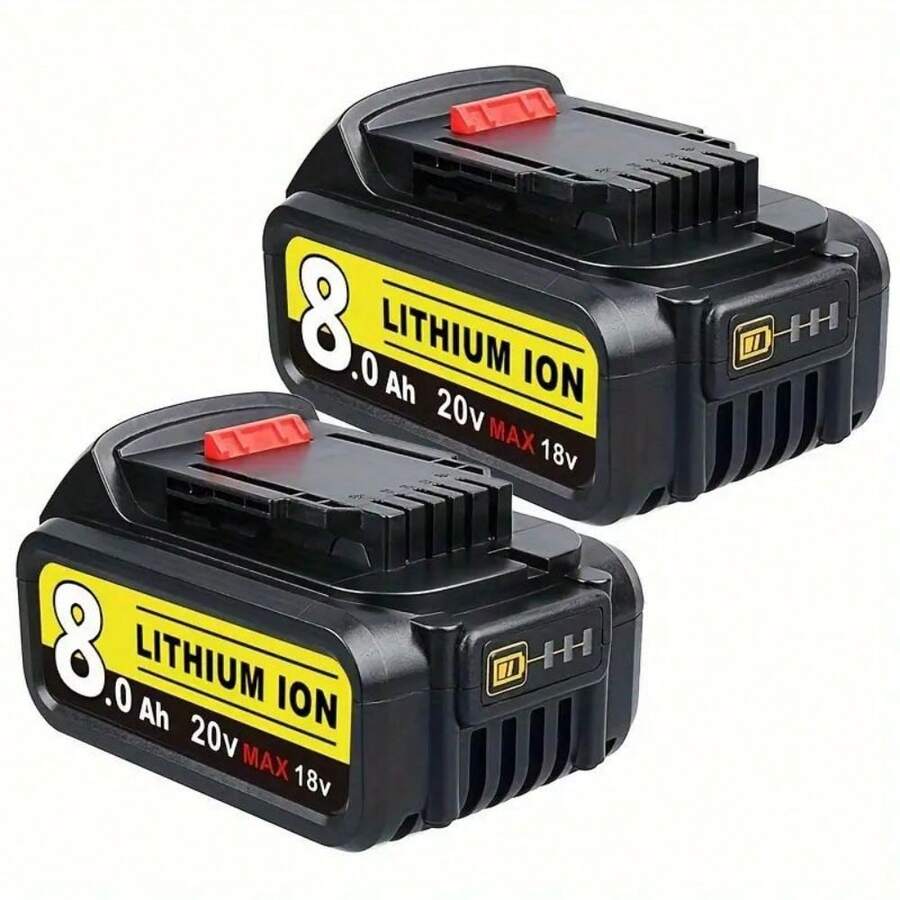 [2 Pack] Battery 20v Replacement For Dewalt: Lithium Ion Batteries 8 Ah ...