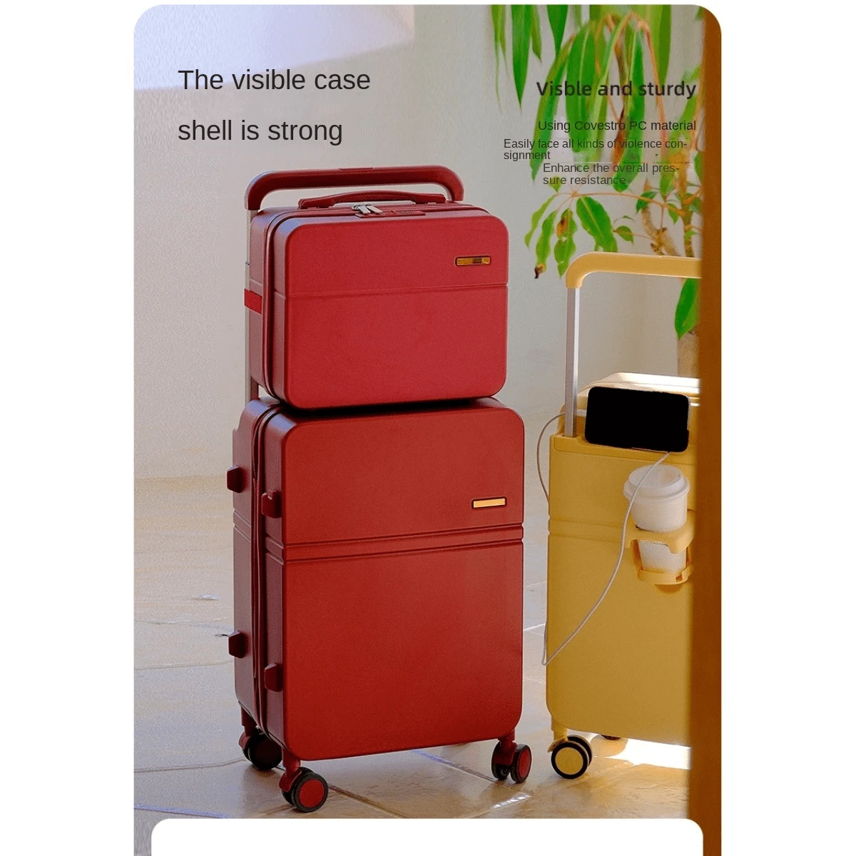 Conjunto de 2 Malas de Viagem Feminino com Zíper, Alça Telescópica ...