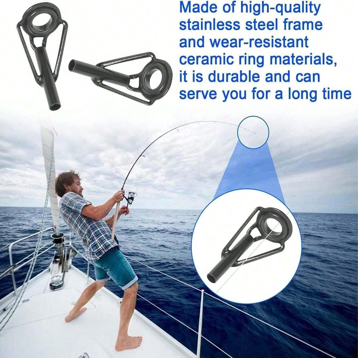 8pcs-Fishing Rod Tip Repair Kit Fishing Rod Tip Replacement Kit ...