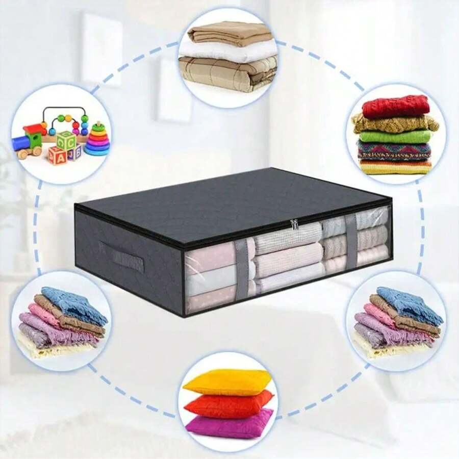 Gray Storage Bag With Transparent Window, Travel Luggage Clothes ...