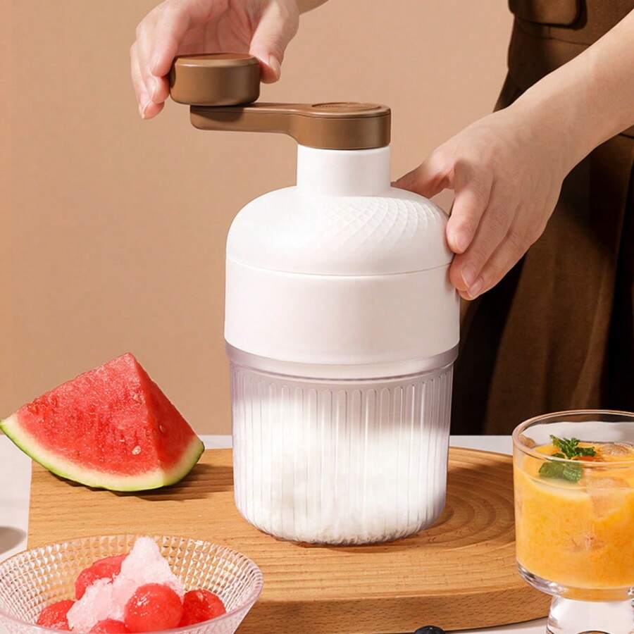 2pcs Manual Shaved Ice Maker, Portable Handpress Ice Shaver, No ...
