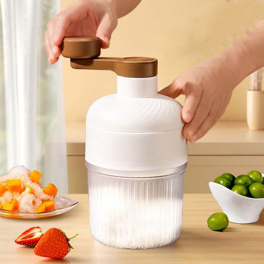 2pcs Manual Shaved Ice Maker, Portable Handpress Ice Shaver, No ...