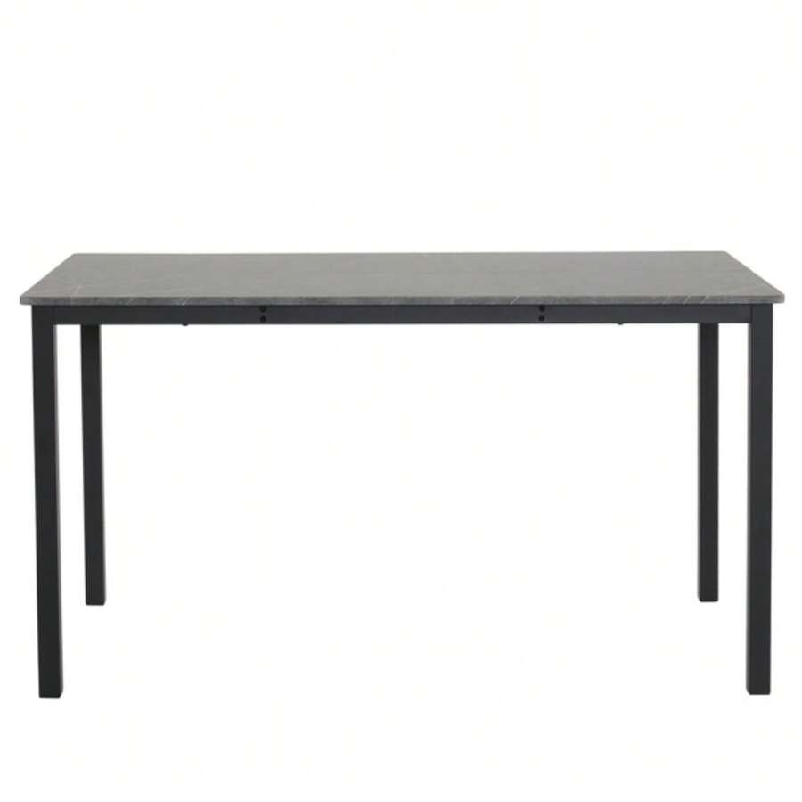 Disassemble Rectangular Dining Table With Straight Feet MDF Grey PVC ...