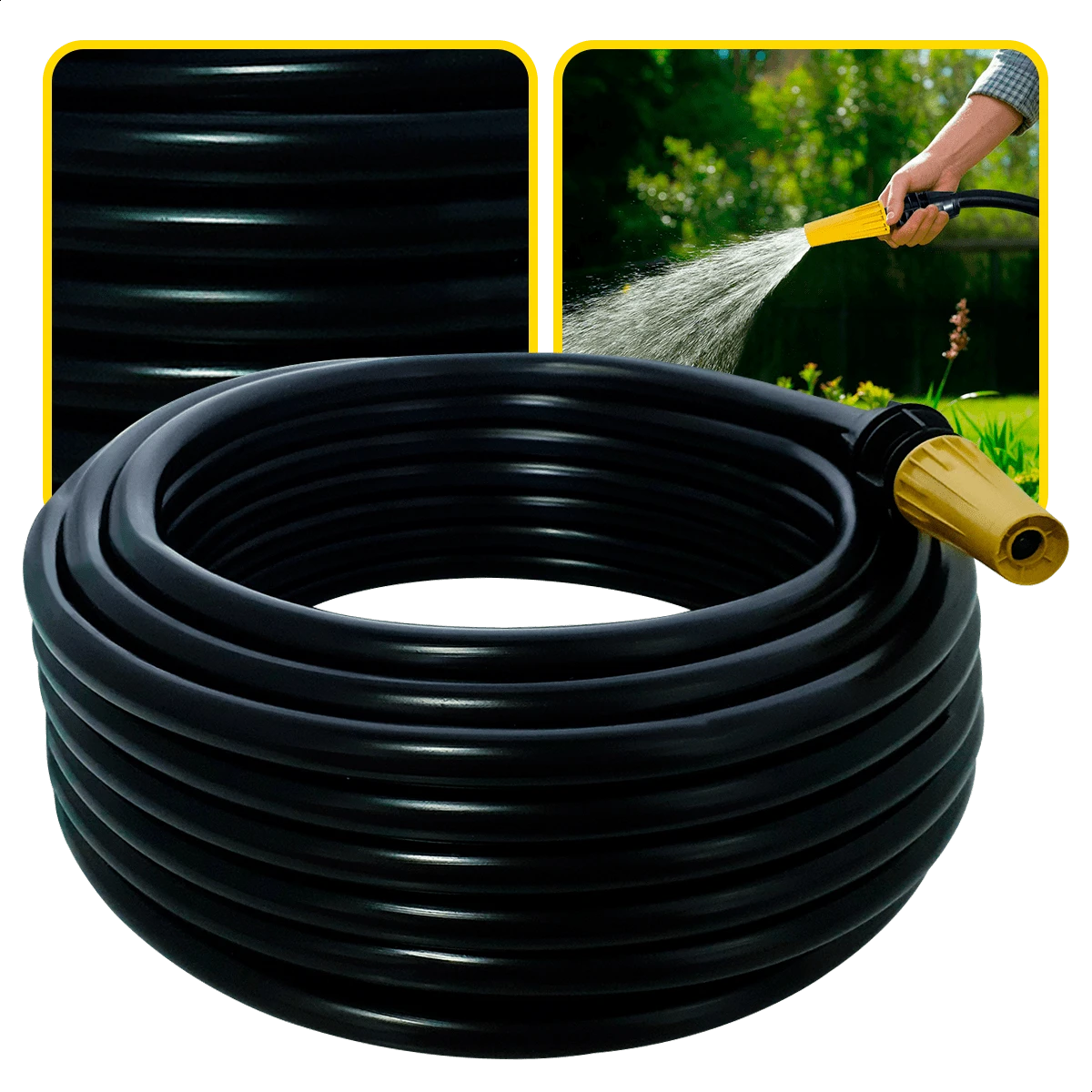 10m Anti-Kink Garden Hose With Reinforced Wall, Nozzle And Tap Adapter ...