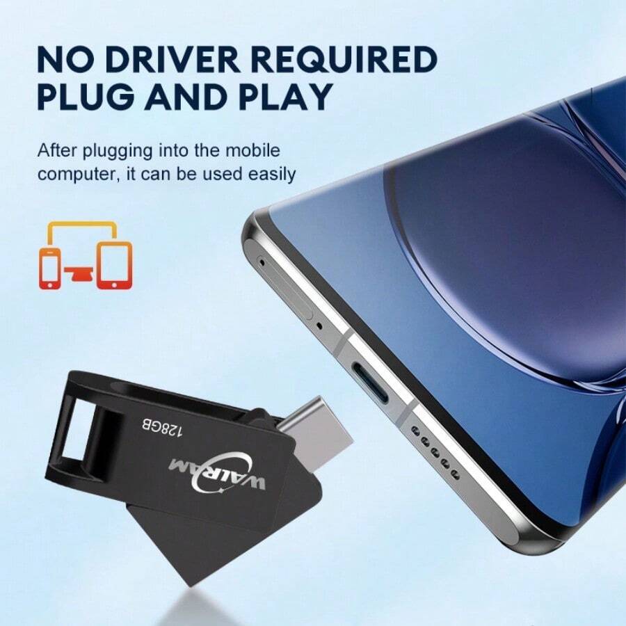 Clé USB WALRAM 128 Go Type-C, 32 Go, 64 Go Haute vitesse USB 2.0 pour ...