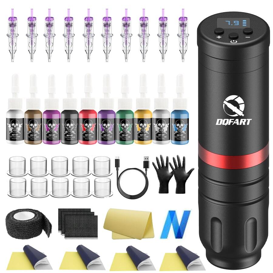 DQFART Wireless Tattoo Pen Set, Easy-To-Use Tattoo Pen, 10 Pieces Of ...