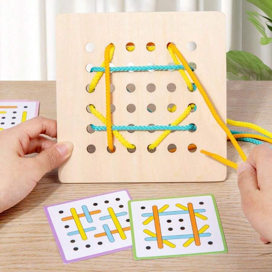 Montessori Children's Dual-Player Lacing Pattern Game For Hand-Eye ...