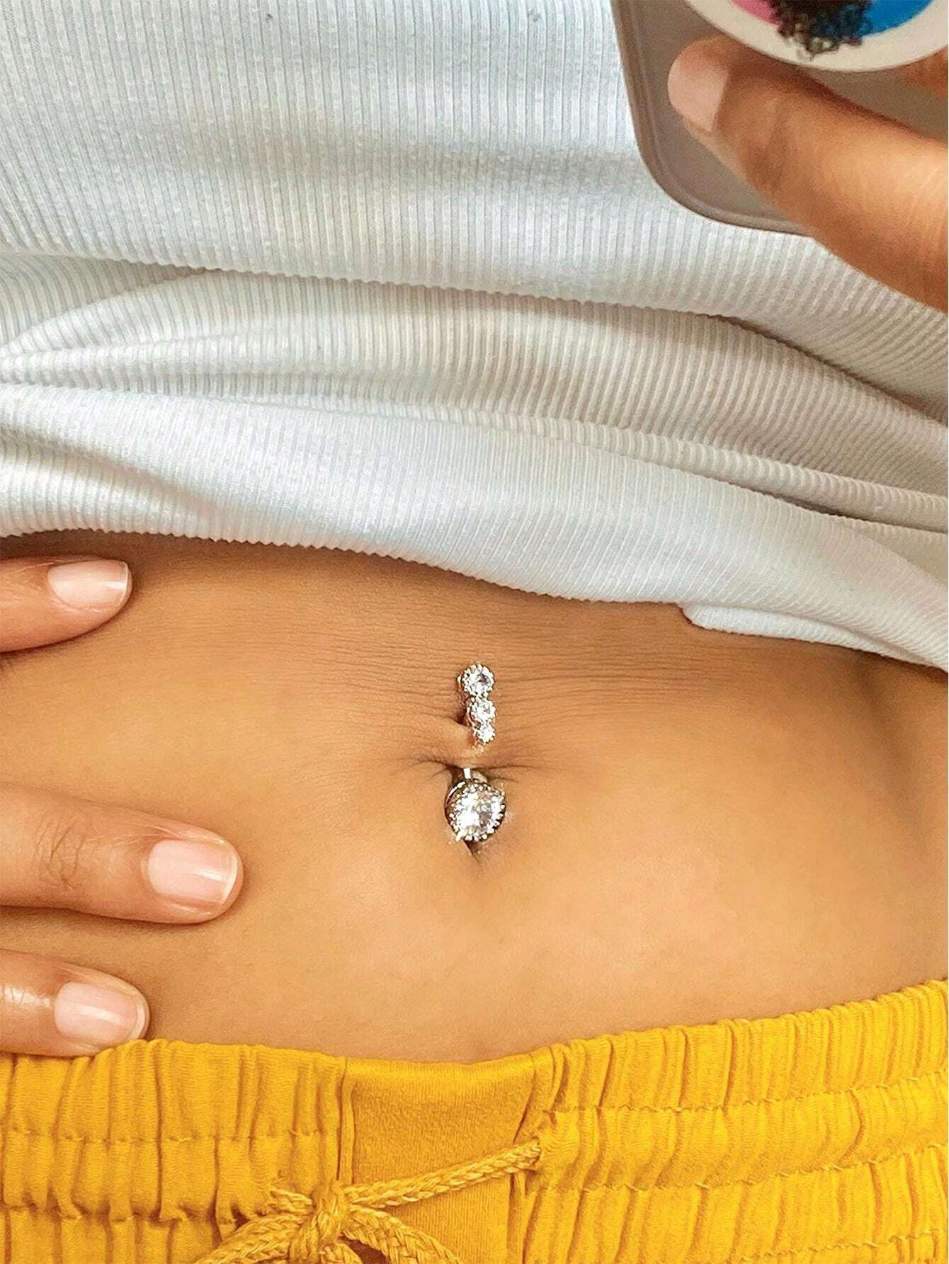 9Pcs 14G Belly Button Rings Stainless Steel Belly Rings CZ Clicker ...