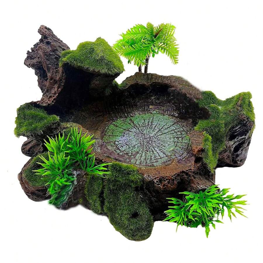 Plastic Reptile Tank Decor Resin Reptile Platform Artificial Tree Trunk ...
